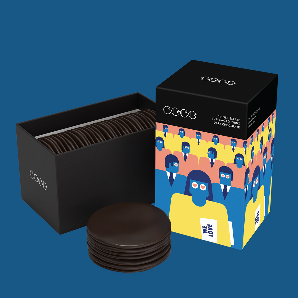 Single Estate Dark Chocolate 50% Cacao Thins – COCO - The Art of Chocolate